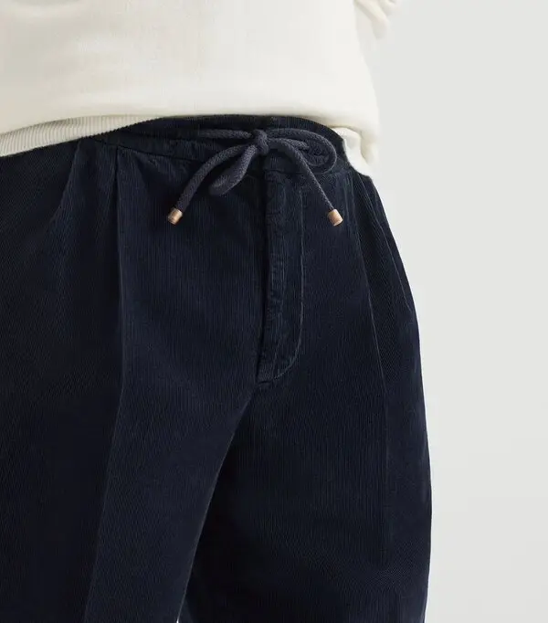 Brunello Cucinelli Cotton Drawstring Trousers