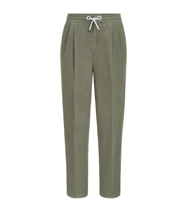 Brunello Cucinelli Cotton Drawstring Trousers