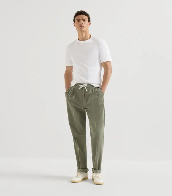 Brunello Cucinelli Cotton Drawstring Trousers