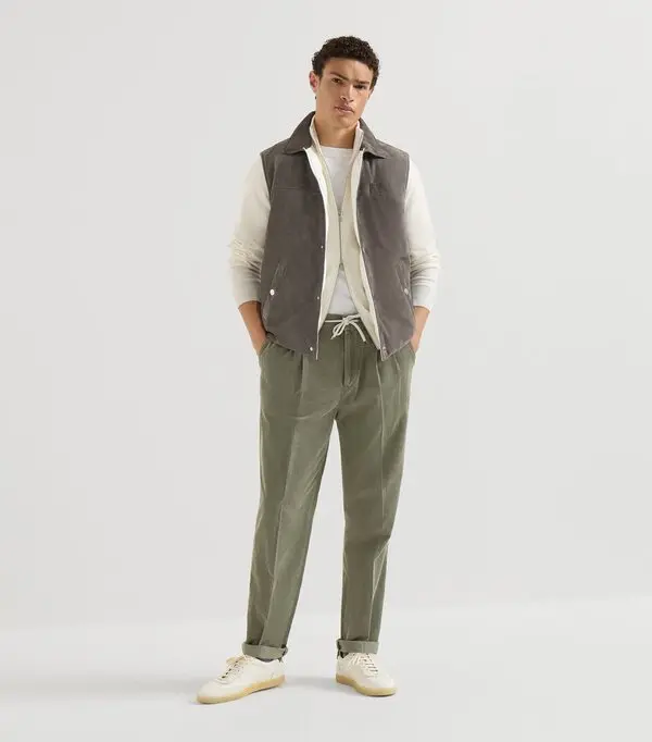 Brunello Cucinelli Cotton Drawstring Trousers