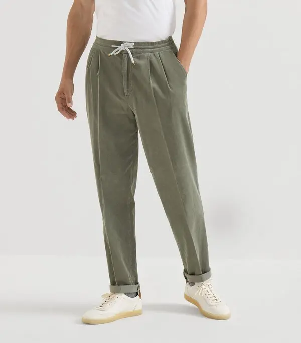 Brunello Cucinelli Cotton Drawstring Trousers