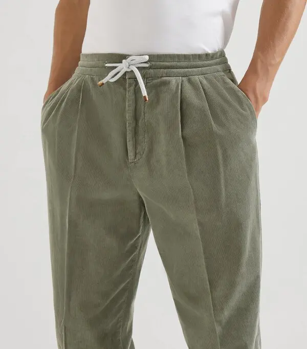 Brunello Cucinelli Cotton Drawstring Trousers