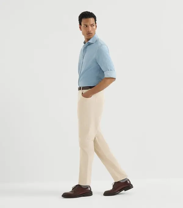 Brunello Cucinelli Cotton Canvas Straight Trousers