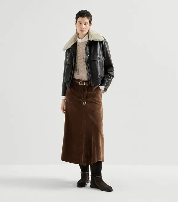 Brunello Cucinelli Cashmere Sequin Check Knit T-shirt