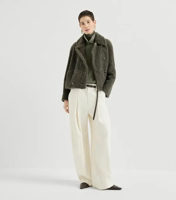 Brunello Cucinelli Cashmere Silk Organza Collar Rollneck Sweater