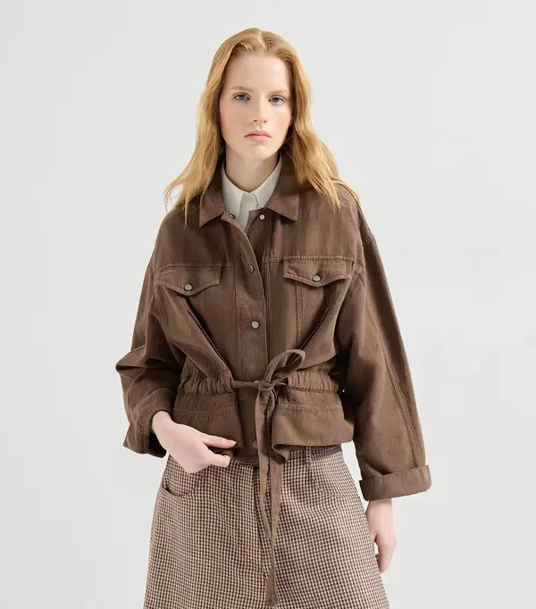 Brunello Cucinelli Cotton-linen Waist-tie Jacket