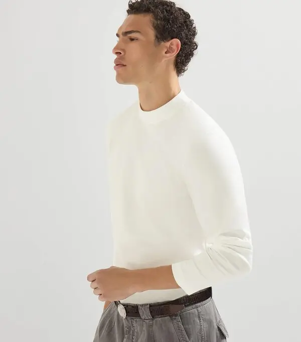 Brunello Cucinelli Cotton High-neck Long-sleeve T-shirt