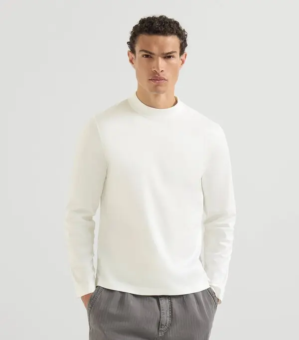 Brunello Cucinelli Cotton High-neck Long-sleeve T-shirt
