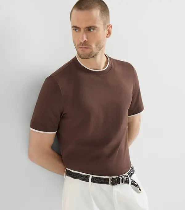 Brunello Cucinelli Cotton Faux-layer T-shirt - Brown