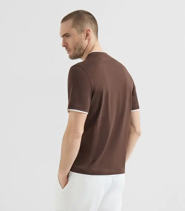 Brunello Cucinelli Cotton Faux-layer T-shirt - Brown