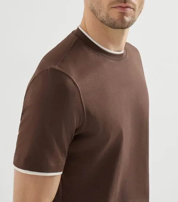 Brunello Cucinelli Cotton Faux-layer T-shirt - Brown