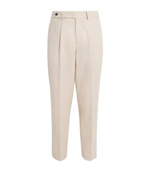 Colombo Cashmere Pleated Straight Trousers