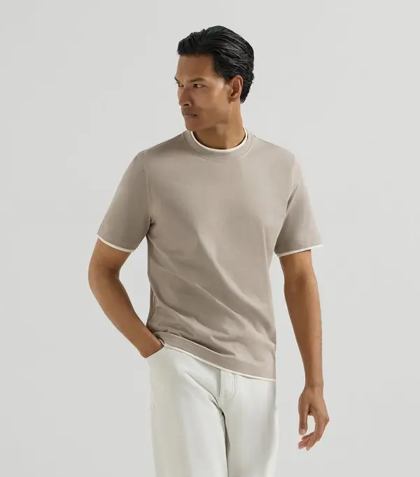Brunello Cucinelli Cotton Faux-layer T-shirt - Grey