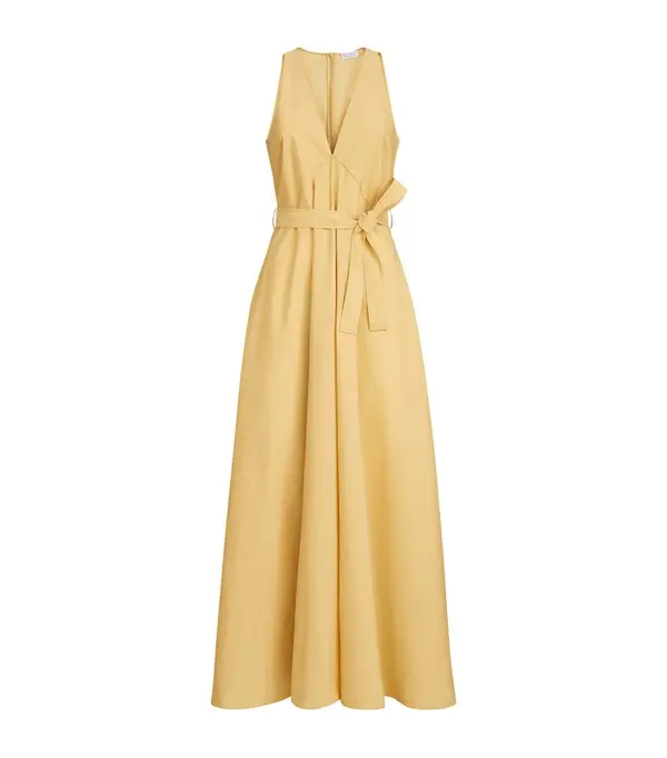 Brunello Cucinelli Techno-cotton Poplin Belted Maxi Dress