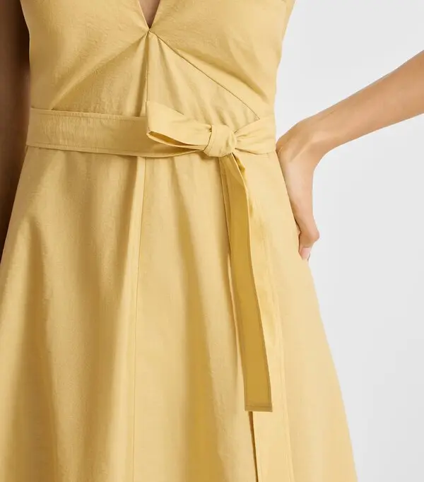 Brunello Cucinelli Techno-cotton Poplin Belted Maxi Dress