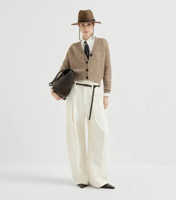 Brunello Cucinelli English Rib Sequin Cardigan