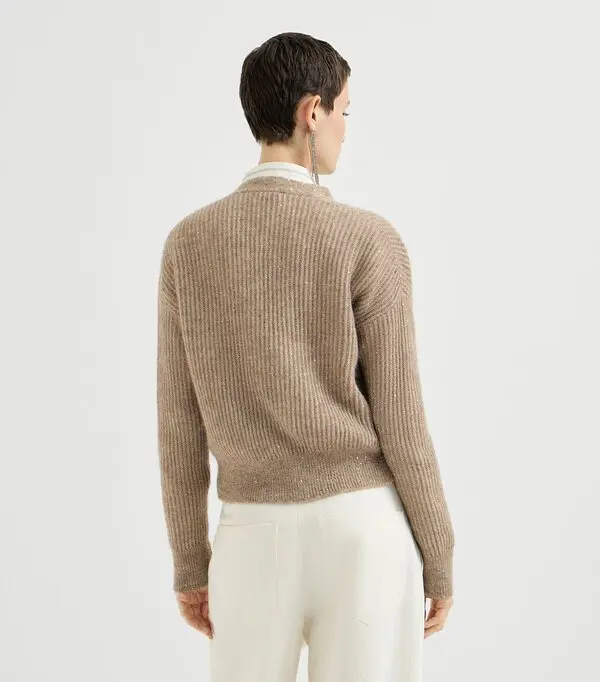 Brunello Cucinelli English Rib Sequin Cardigan