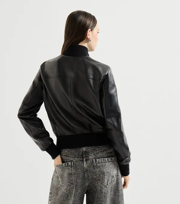 Brunello Cucinelli Nappa Leather Bomber Jacket