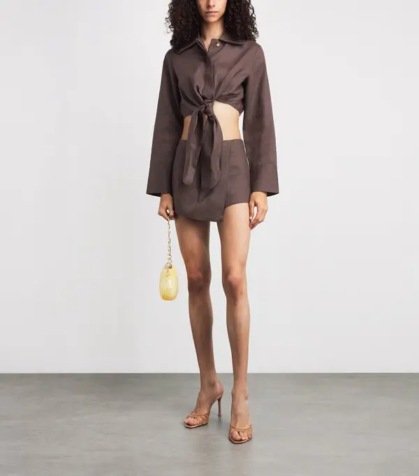 Cult Gaia Linen Kate Tie Shirt