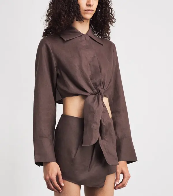 Cult Gaia Linen Kate Tie Shirt