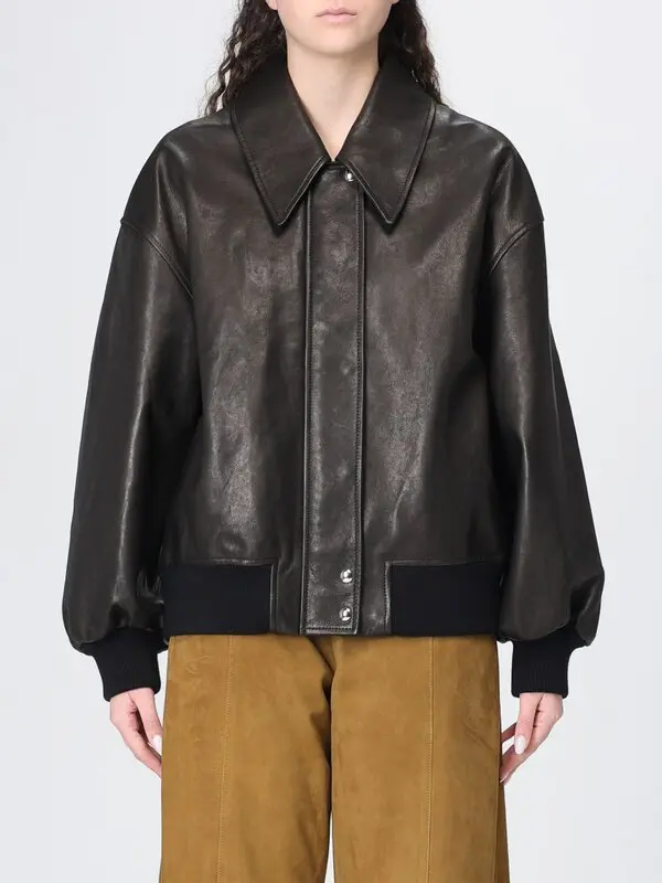 Khaite Leather Bomber Jacket