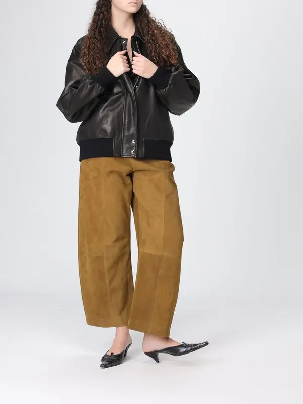 Khaite Leather Bomber Jacket