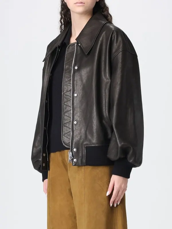 Khaite Leather Bomber Jacket