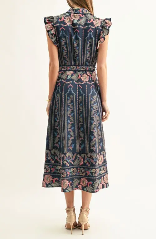 Adelyn Rae Karly Mixed Print Shirtdress
