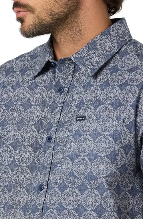 O'Neill Terrace Standard Fit Short Sleeve Button-up Shirt - Navy