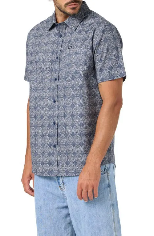 O'Neill Terrace Standard Fit Short Sleeve Button-up Shirt - Navy