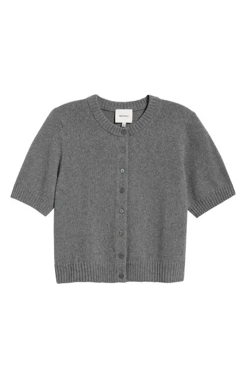 REFORMATION Maude Recycled Cashmere Blend Short-sleeve Cardigan - Thunder