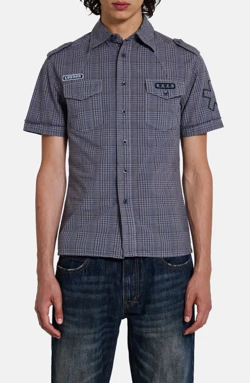 JADED LONDON Scout Check Short Sleeve Button-up Shirt