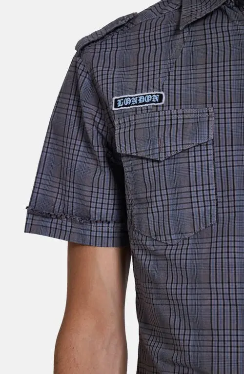 JADED LONDON Scout Check Short Sleeve Button-up Shirt