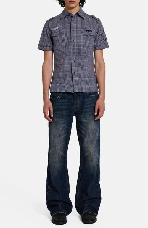 JADED LONDON Scout Check Short Sleeve Button-up Shirt