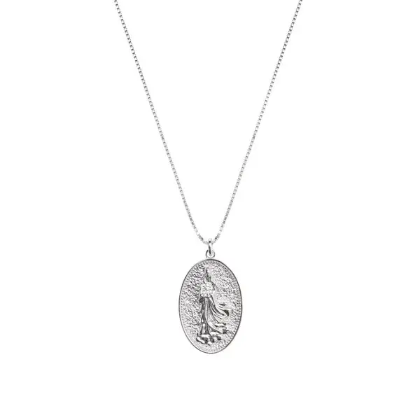 SEVEN SAINTS Quan Yin Goddess Of Compassion And Mercy Necklace - Silver