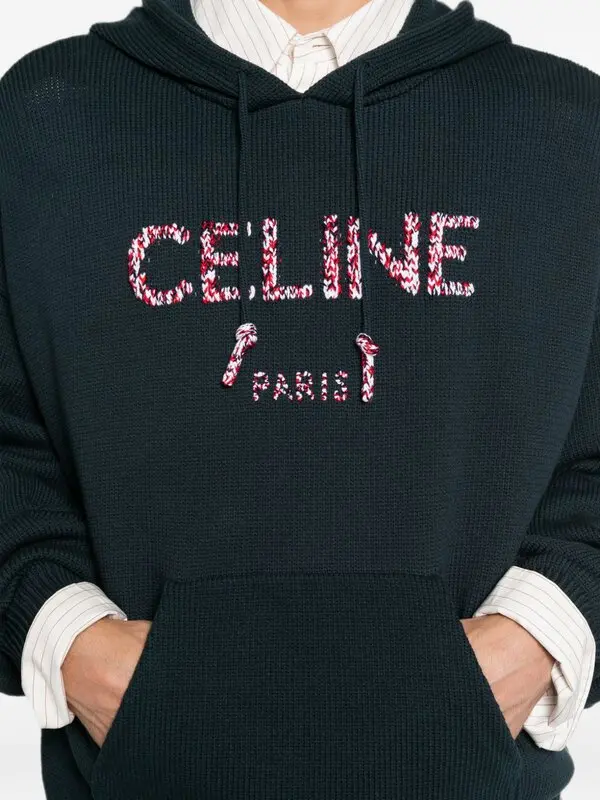 Celine Logo Cotton Hoodie
