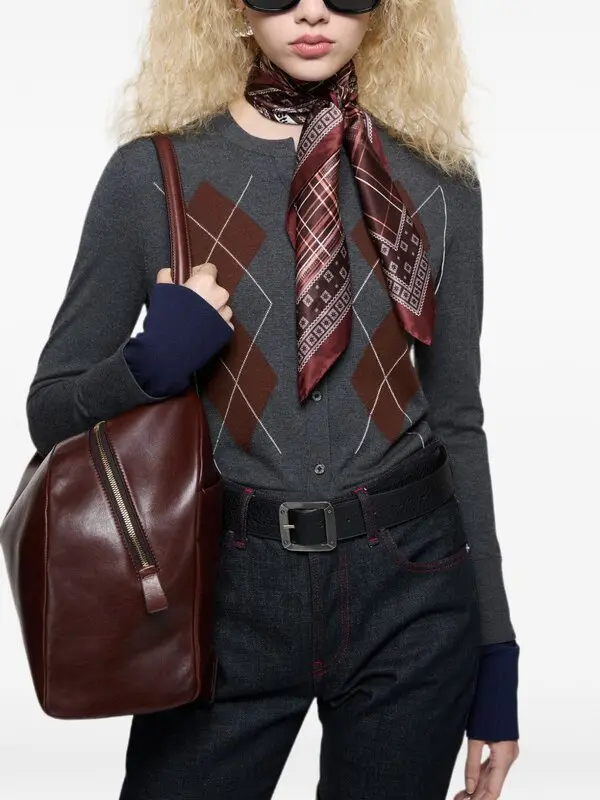 Acne Studios Checked Silk Scarf
