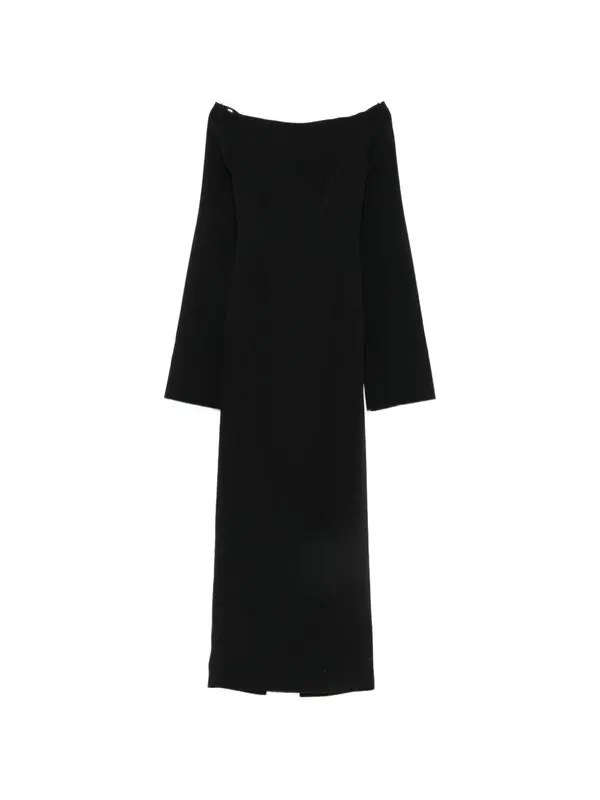 Solace London Marcella Maxi Dress Black Crepe - Multicolor
