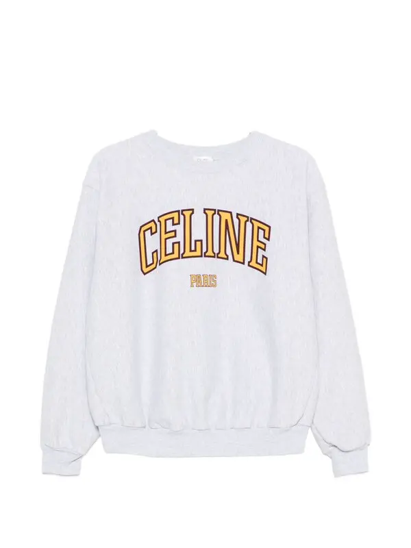 Celine Logo Cotton Crewneck Sweatshirt