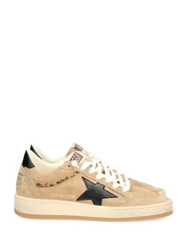 GOLDEN GOOSE Ballstar Suede Sneakers With Nappa Leather And Leopard Print Accents