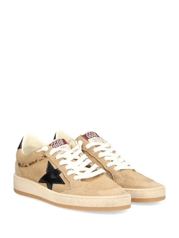 GOLDEN GOOSE Ballstar Suede Sneakers With Nappa Leather And Leopard Print Accents