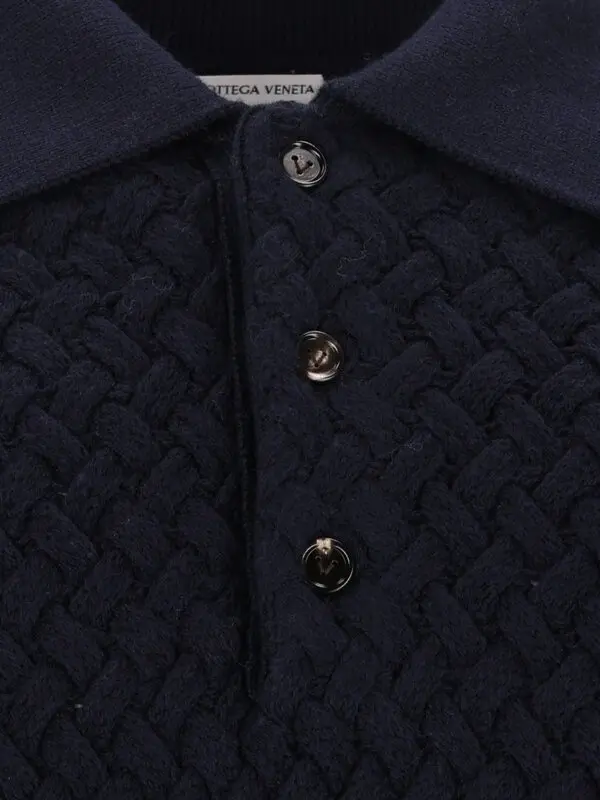 Bottega Veneta Woven Wool Polo Shirt