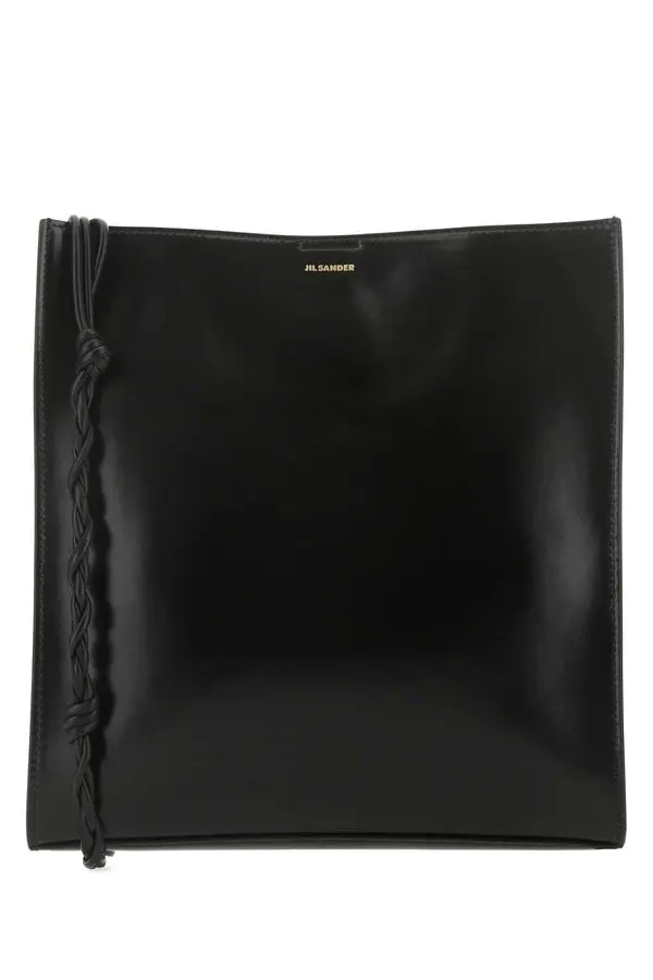 JIL SANDER Leather Large Tangle Shoulder Bag - Black