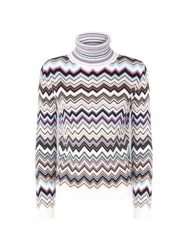 Missoni Zig Zag Motif Turtle-neck Sweater
