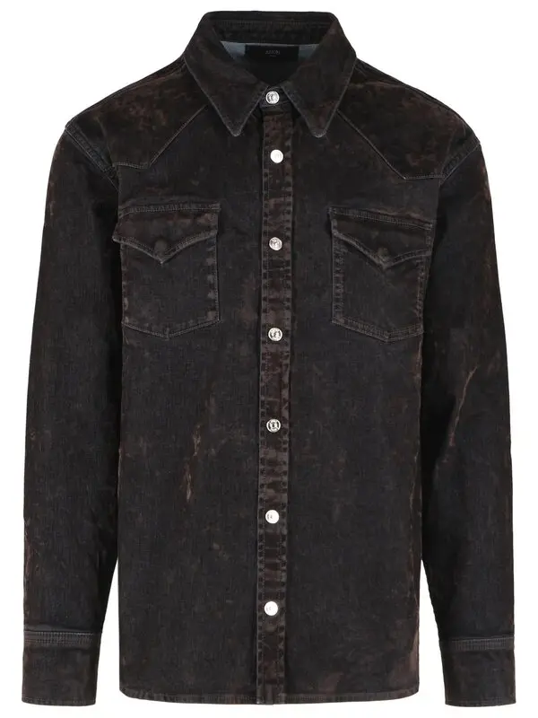 Amiri Flocked Inj Denim Shirt
