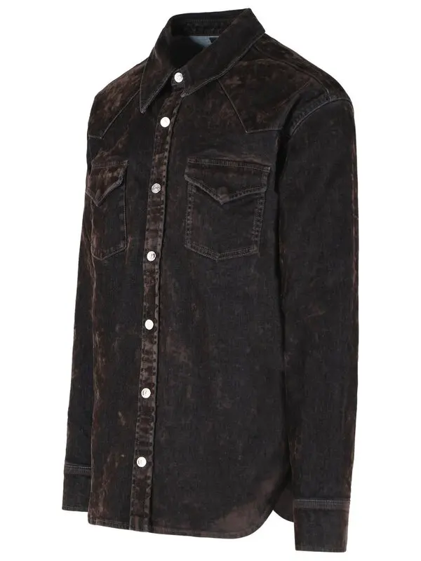 Amiri Flocked Inj Denim Shirt