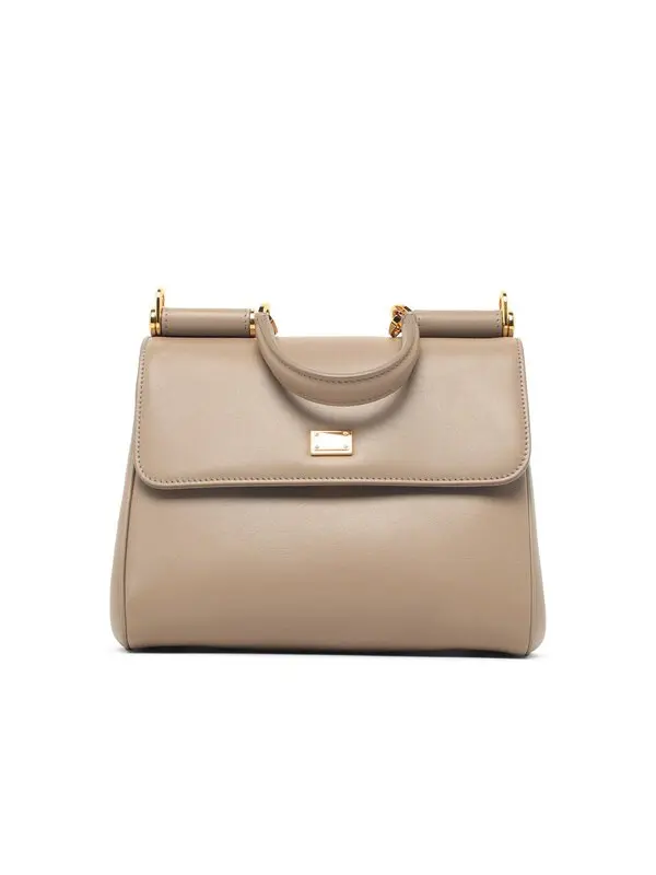 Dolce & Gabbana My Sicily' Small Beige Leather Bag