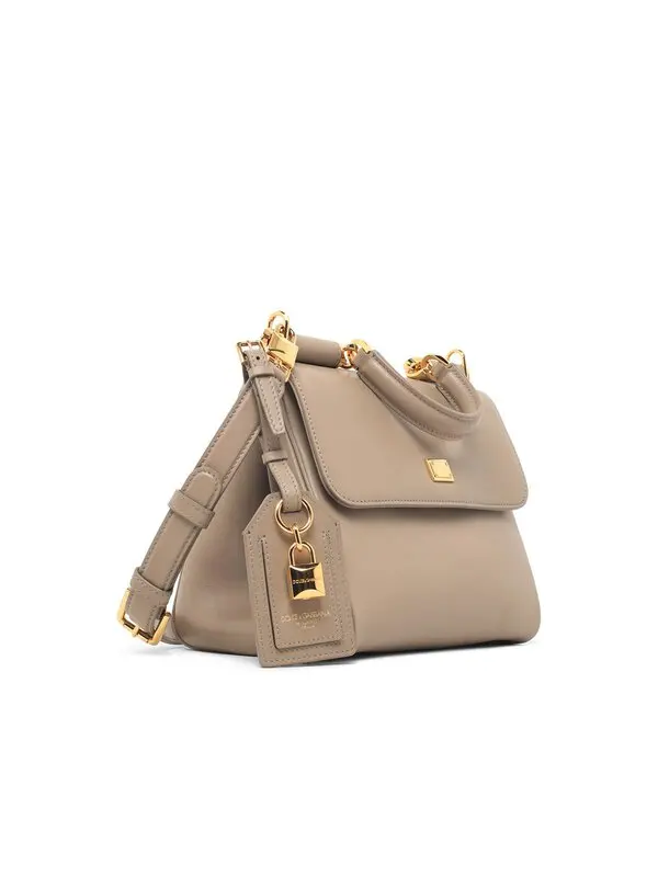 Dolce & Gabbana My Sicily' Small Beige Leather Bag