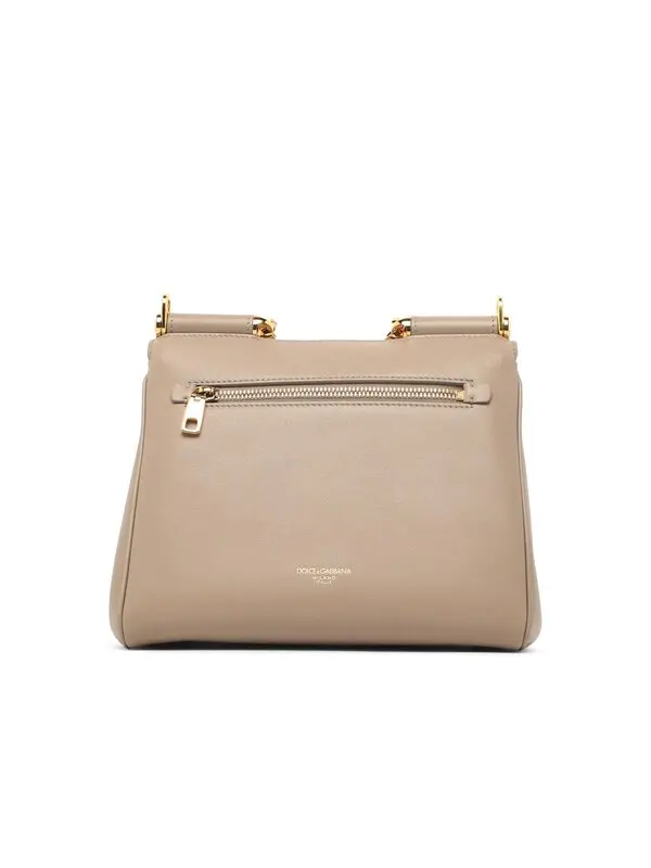 Dolce & Gabbana My Sicily' Small Beige Leather Bag