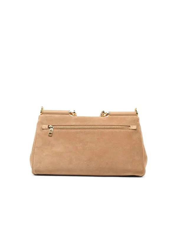 Dolce & Gabbana Medium 'my Sicily' Bag In Beige Suede - Cream
